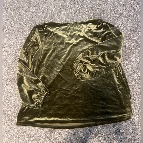 Tops | Whimsigoth Green Velvet Lace Puff Sleeve Top | Poshmark